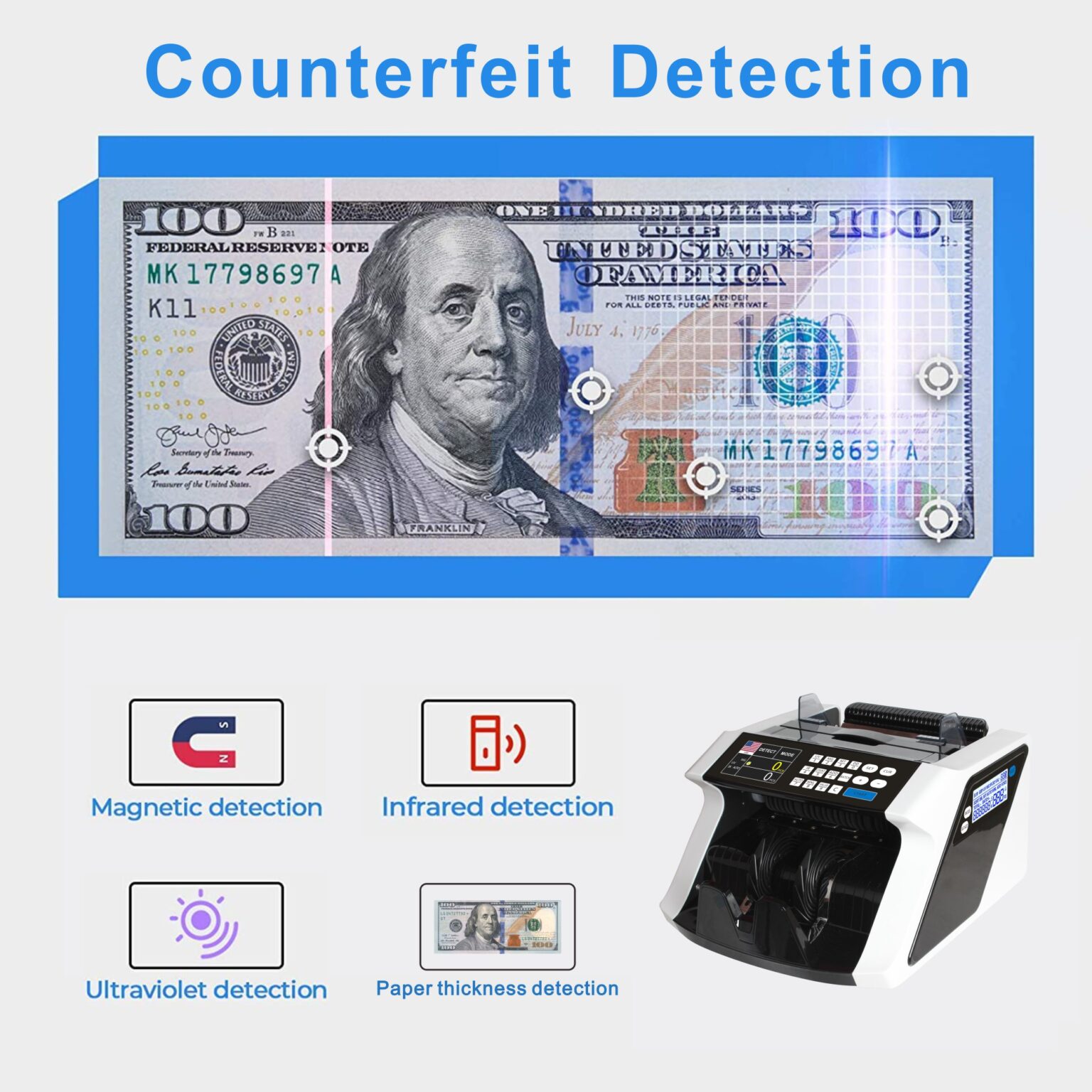 Universal Bill Counter with External Display | ChuanWei