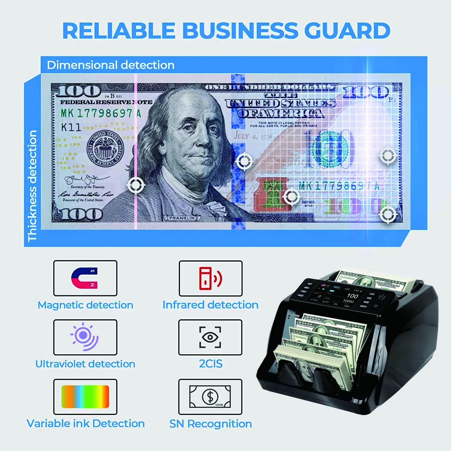 Dual CIS Mix Value Money Counter | ChuanWei